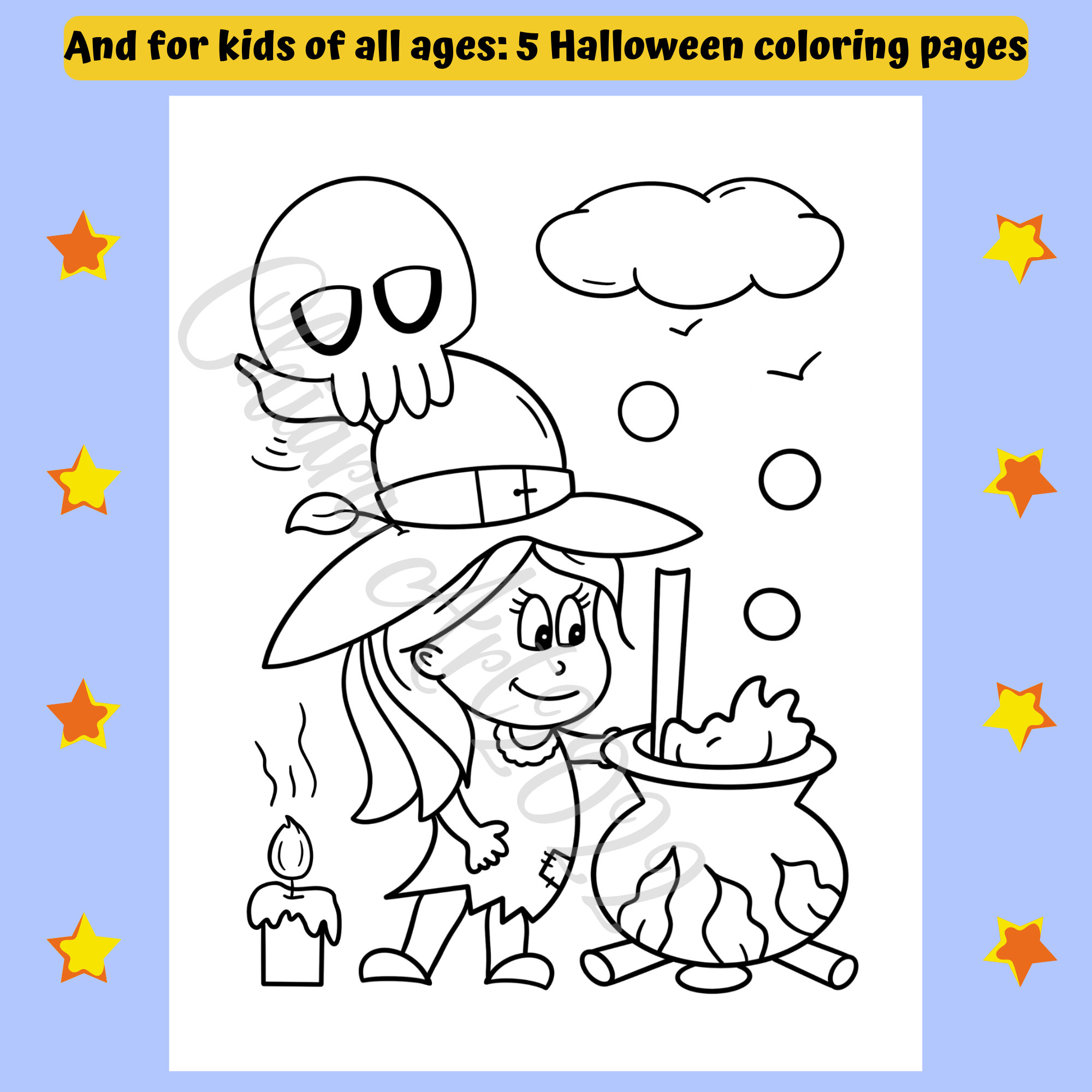 Halloween Coloring Pages for Toddlers and up Printable, Halloween ...