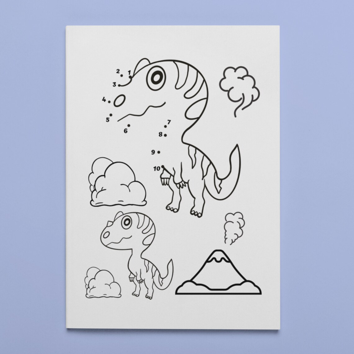 Dinosaur Dot to Dot 1-10, Dot to Dot Preschool, Printable Dinosaur ...