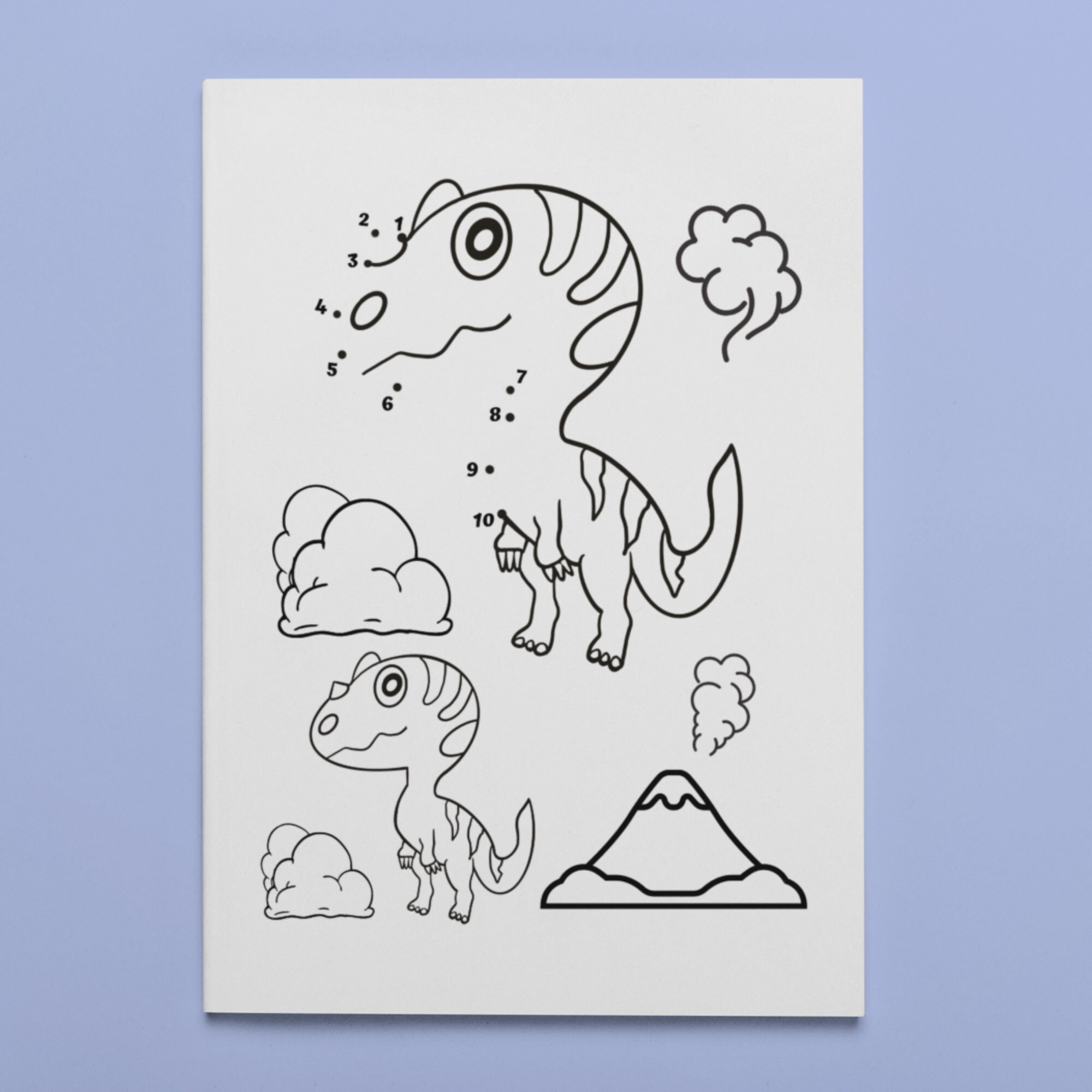 Dinosaur Dot to Dot 1-10, Dot to Dot Preschool, Printable Dinosaur ...