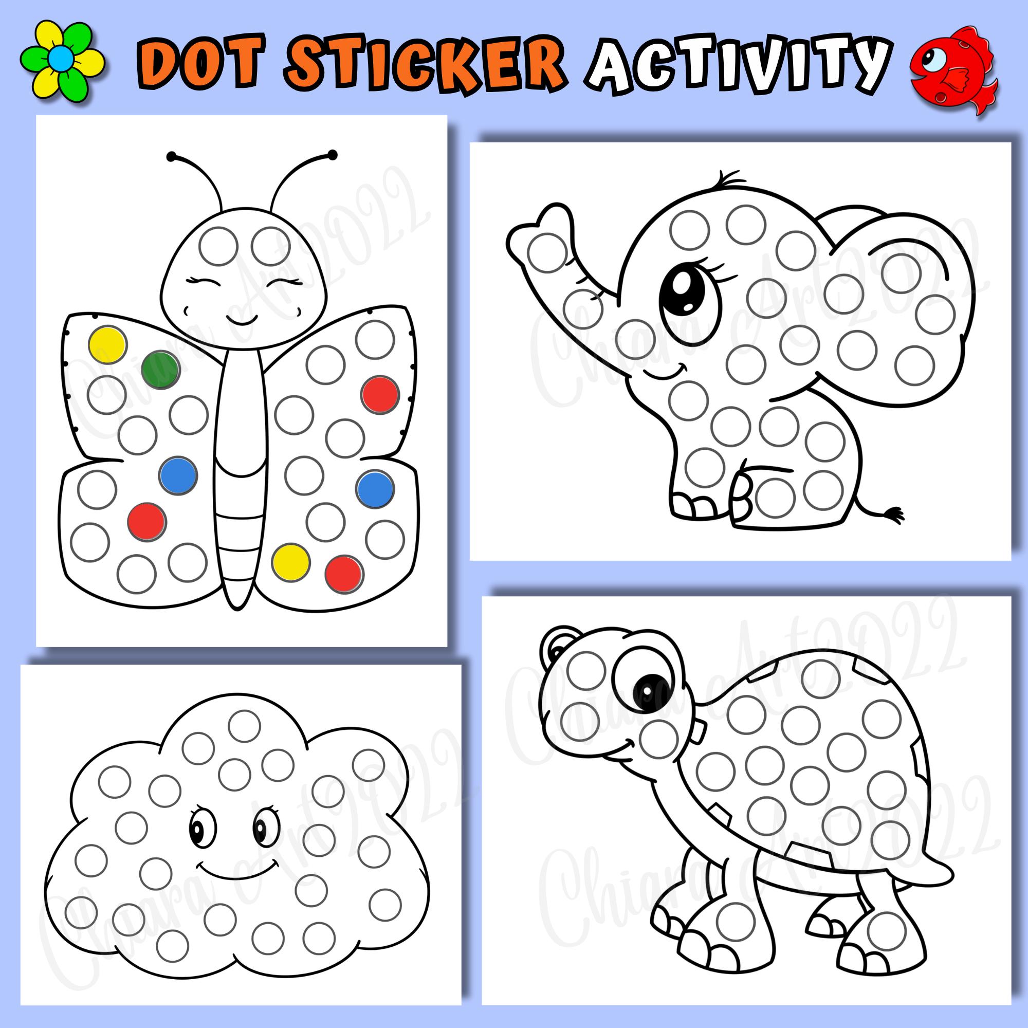 Dot Sticker Activity Printable, Craft Toddlers, Do a Dot, Fine Motor ...