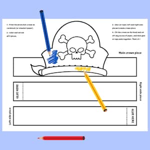 Pirate Hat Paper Crown for Kids, Pirate Birthday Decor, Pirate Party ...