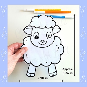 Sheep Cut and Paste Printable, Build a Sheep Coloring Preschool, Easter ...