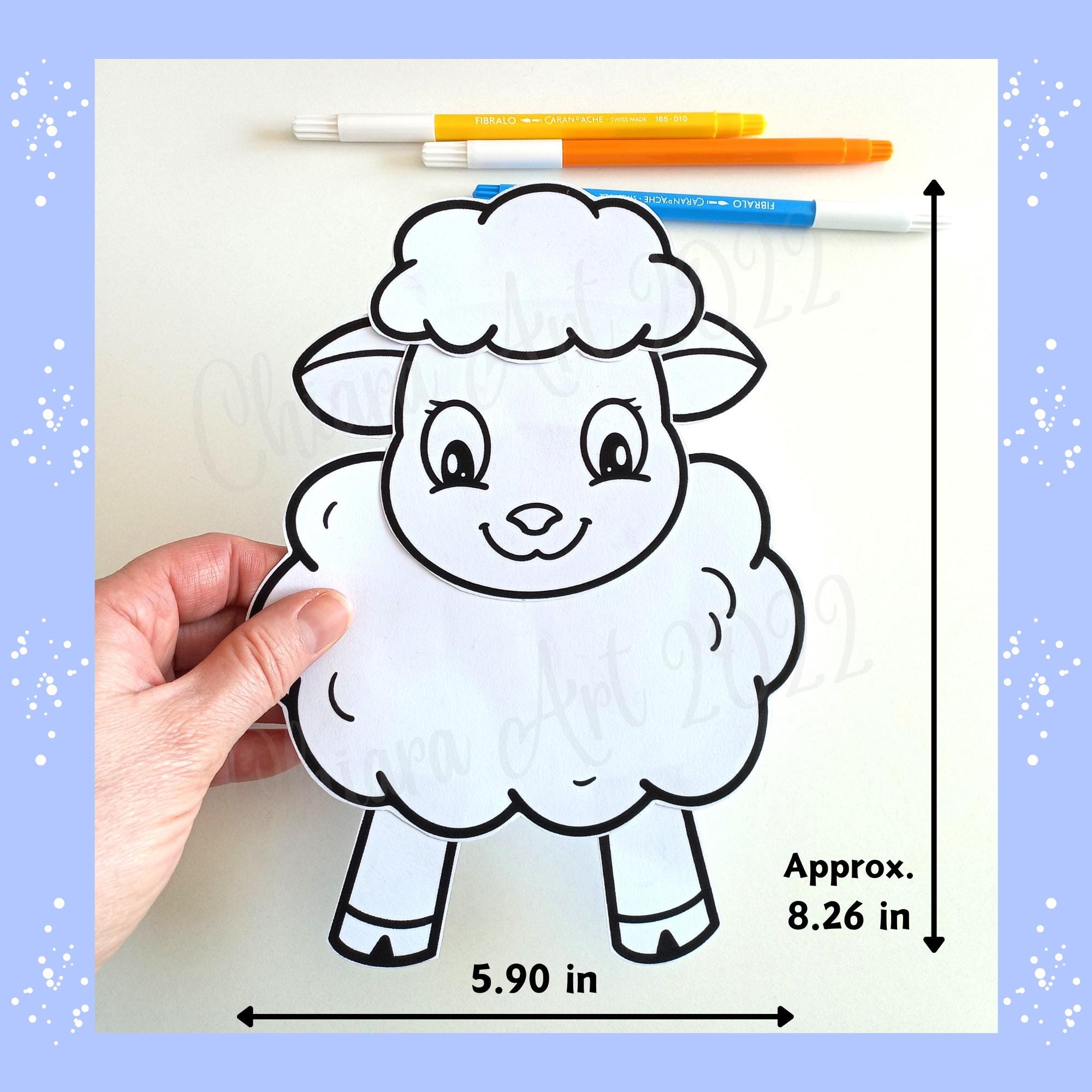 Sheep Cut and Paste Printable, Build a Sheep Coloring Preschool, Easter ...