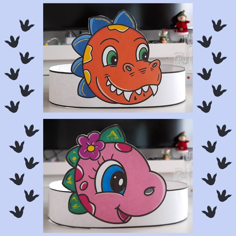 Dinosaur Paper Crown for Kids, Dinosaur Birthday Decor, Dinosaur Party ...