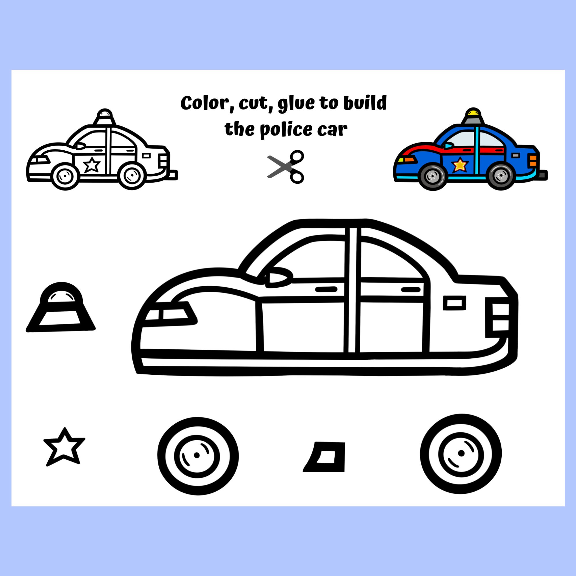 Build A Police Car Craft: Transportation Cut And Paste, 57% OFF