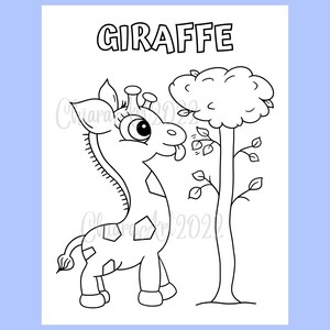 Safari Animal Coloring Pages for Kids Printable, Jungle Theme Birthday ...