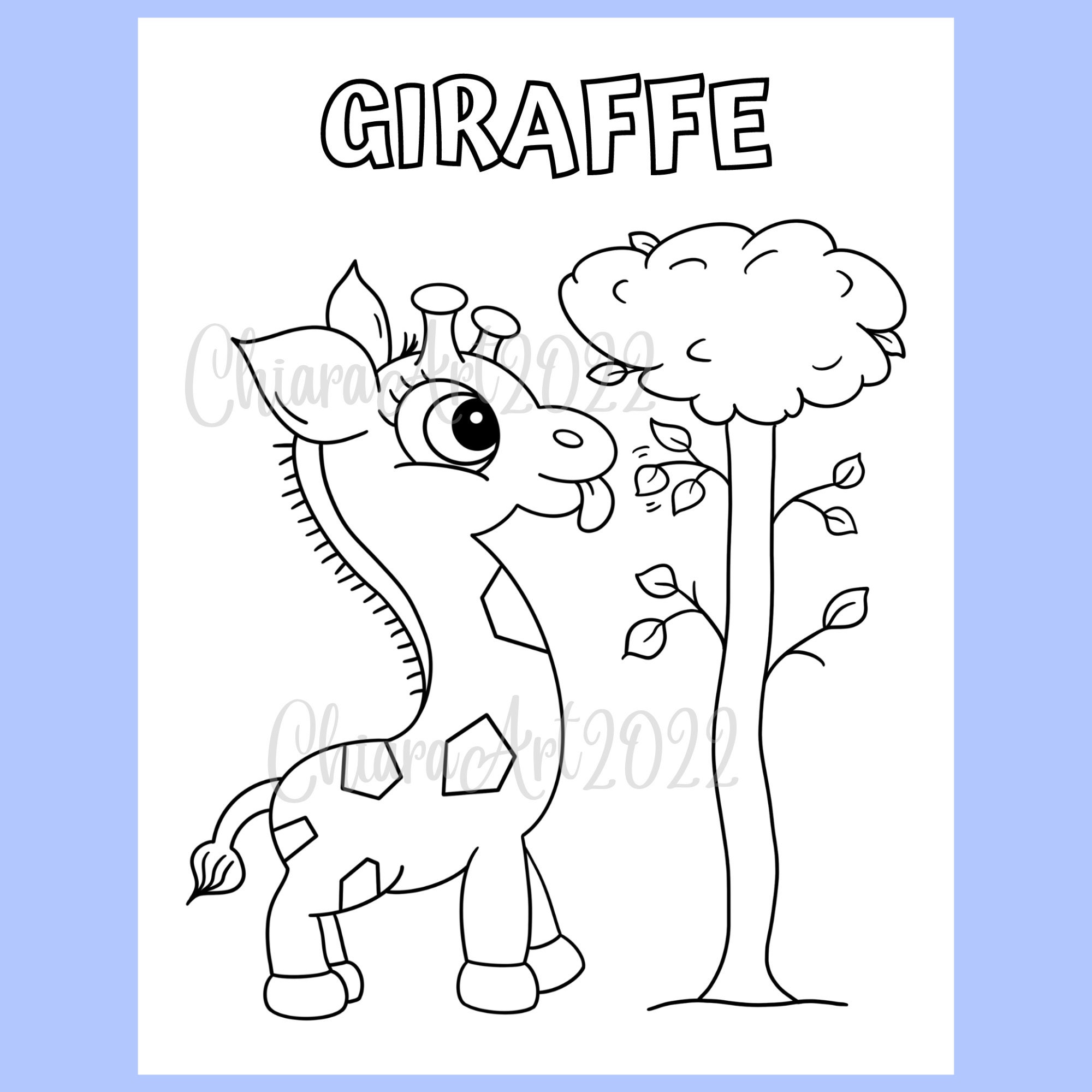 Safari Animal Coloring Pages for Kids Printable, Jungle Theme Birthday ...
