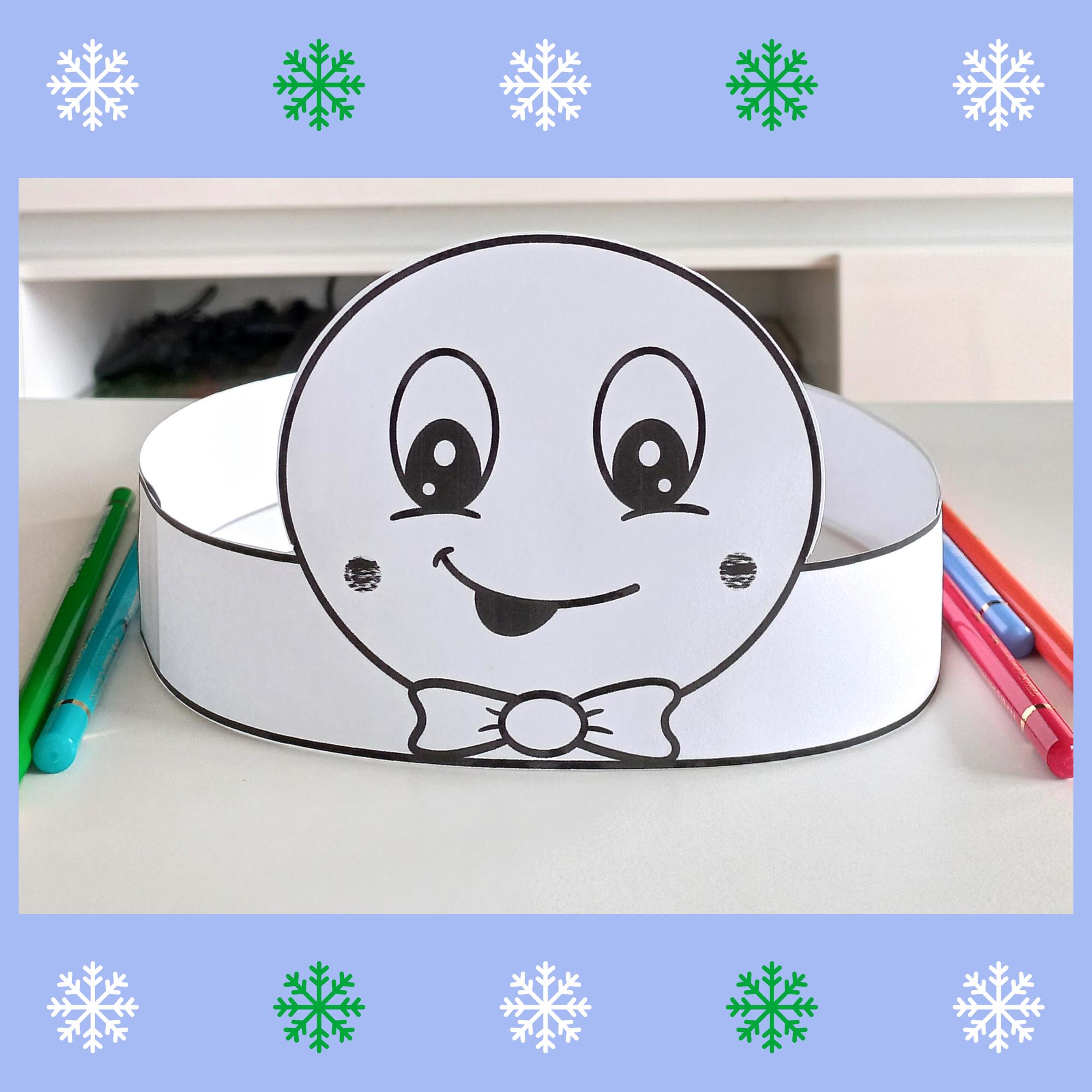 Christmas Paper Crowns Printable, Snowman Paper Headband, Gingerbread ...