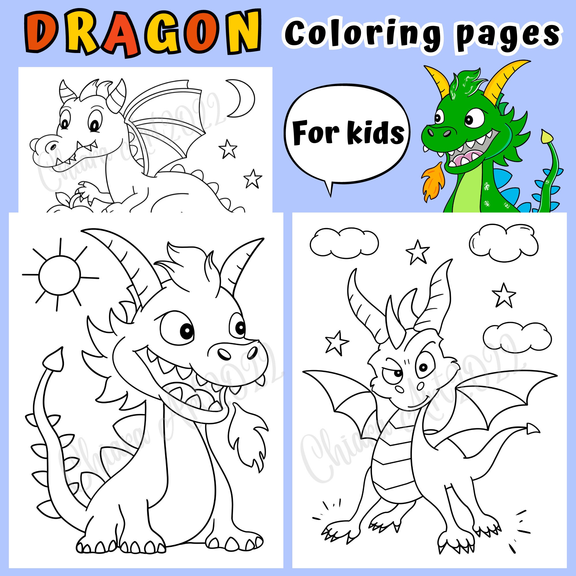 Dragon Coloring Pages for Kids Printable, Cute Dragon Coloring Pages ...