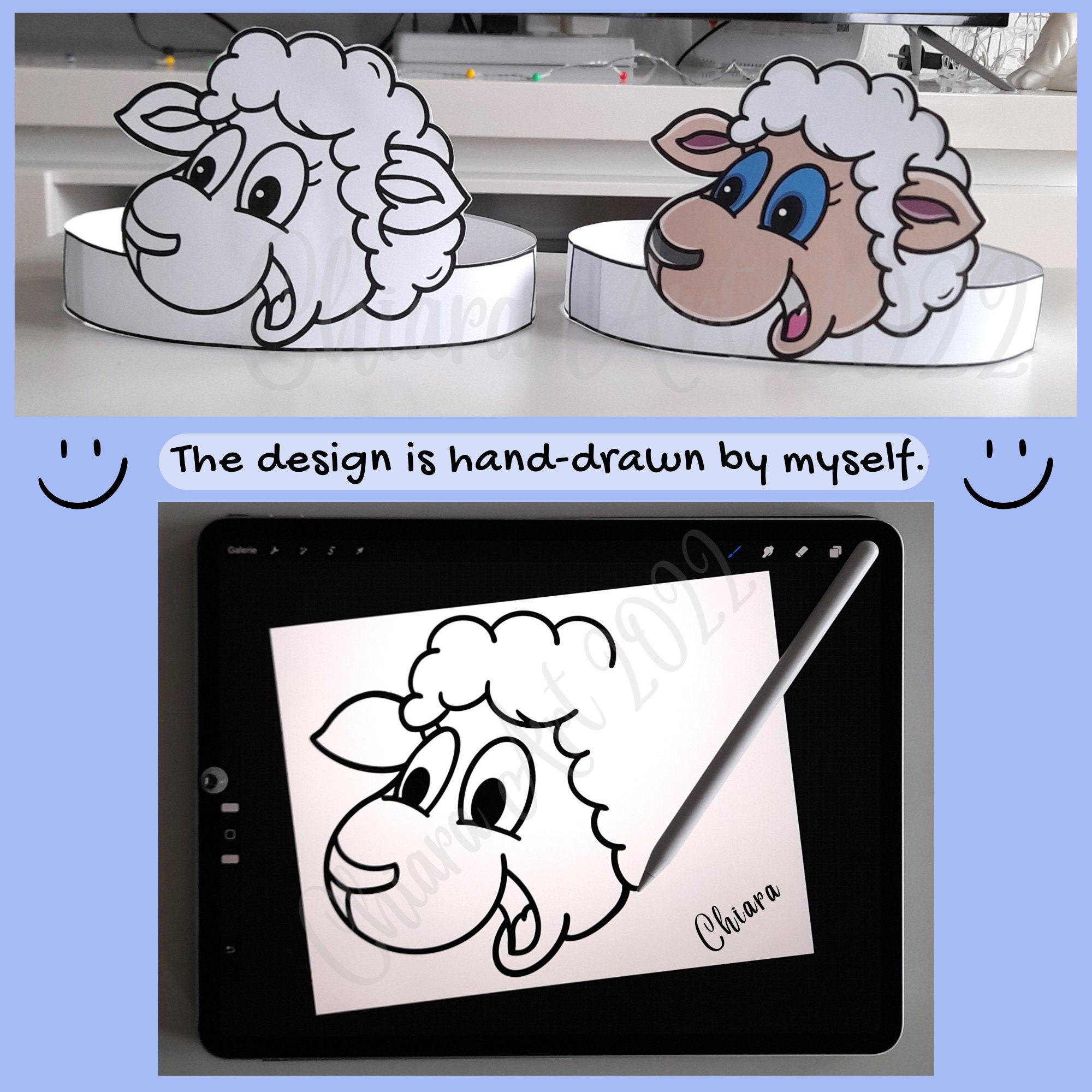 Sheep Paper Crown for Kids Printable, Sheep Party Hat Preschool & Up ...