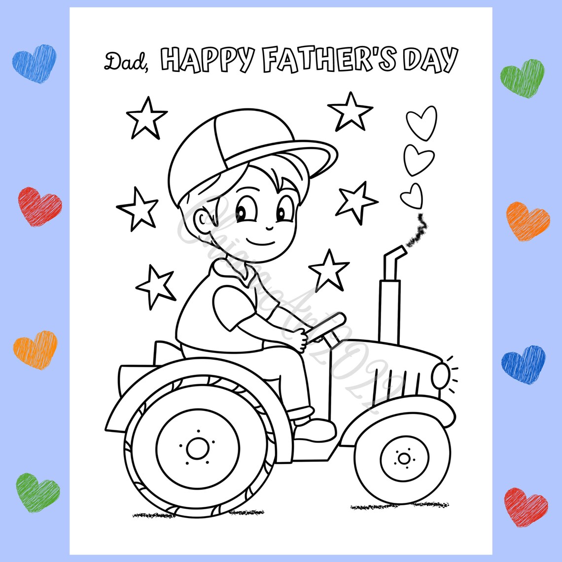 Father's Day Coloring Pages for Kids, Happy Father's Day Printable ...