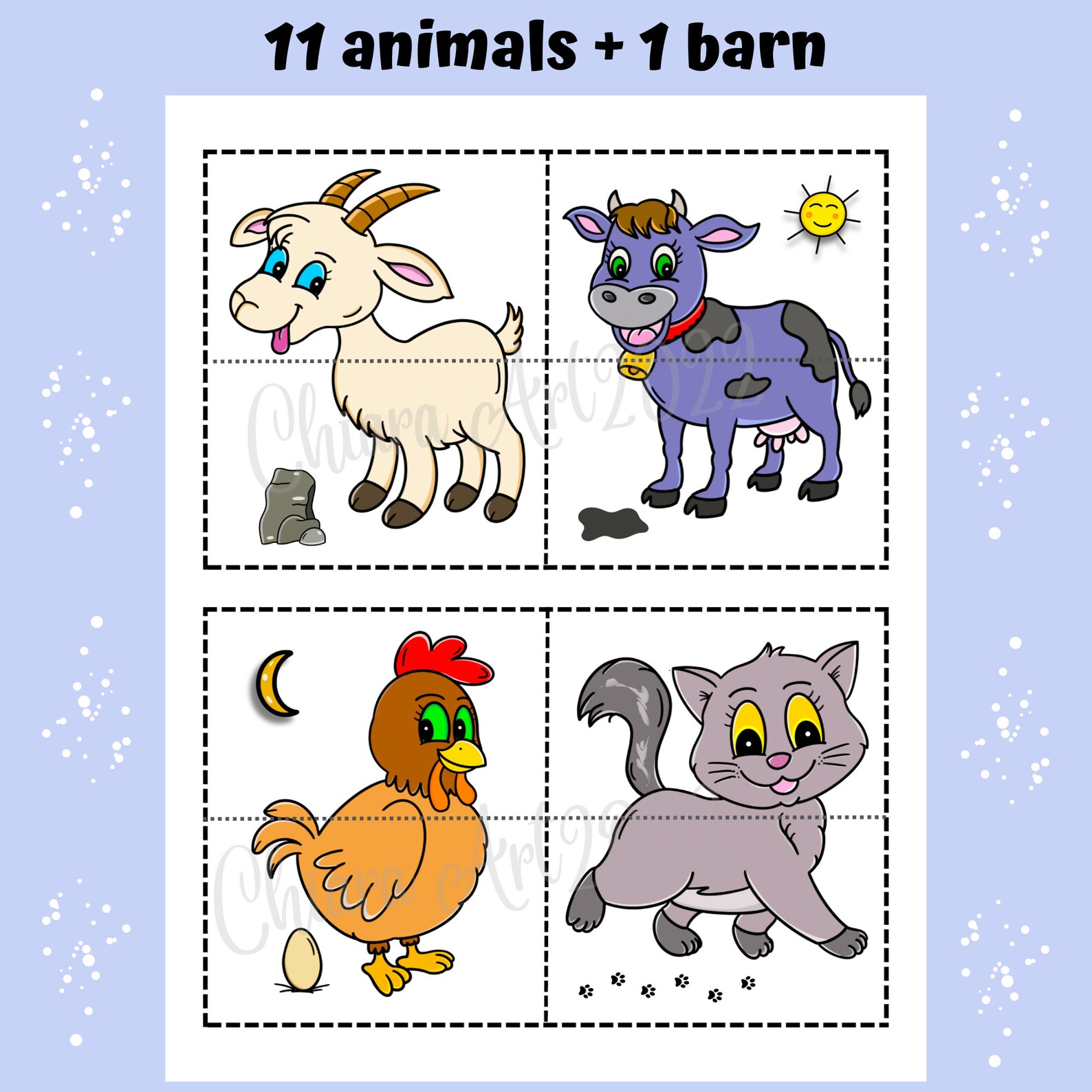 Farm Animal Matching Game Preschool, Farm Activity for Kindergarten ...