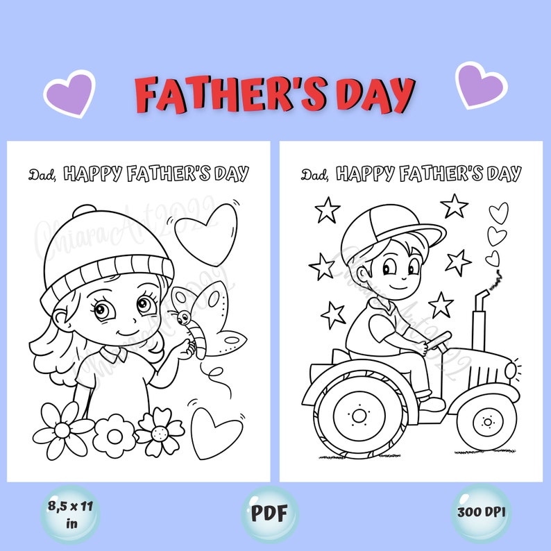 Father's Day Coloring Pages for Kids, Happy Father's Day Printable ...