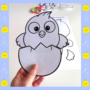 Chick Cut and Paste Printable, Build a Chick in Its Eggshell Preschool ...