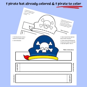 Pirate Hat Paper Crown for Kids, Pirate Birthday Decor, Pirate Party ...