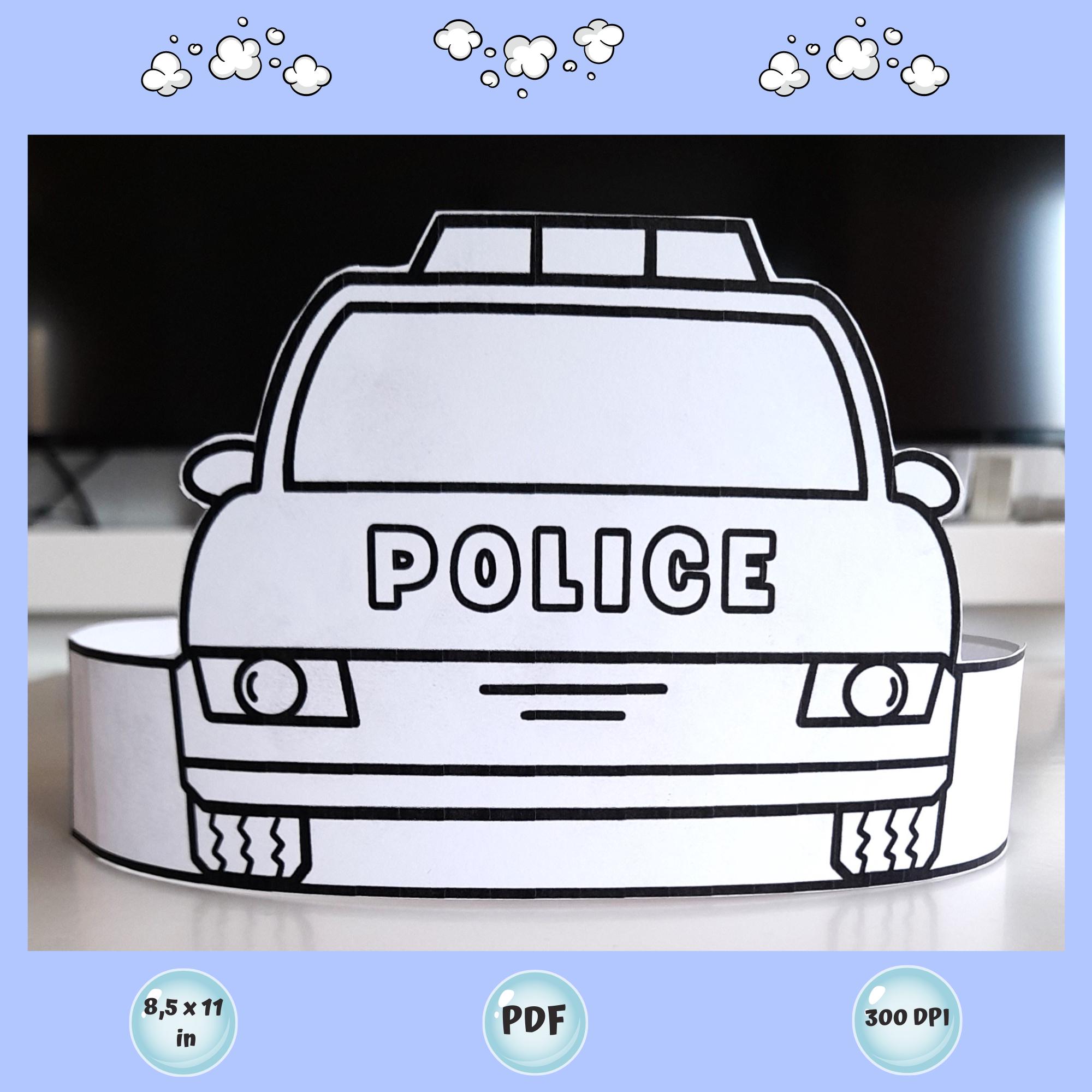 Car Craft Printable, Vehicle Activities Printable Preschool, Police Car ...