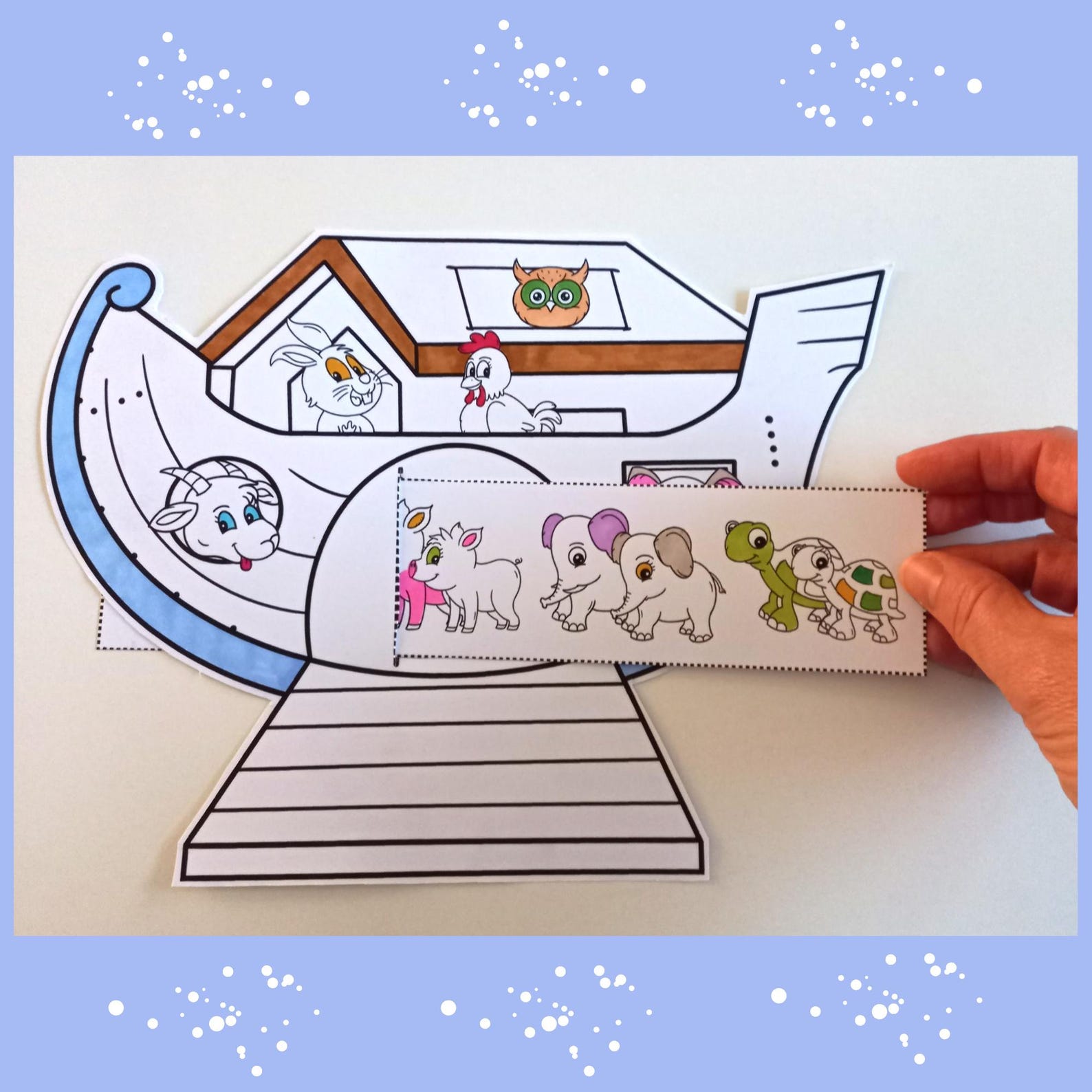 Noah's Ark Craft Printable, Noah's Ark and Animals Coloring, Sunday ...