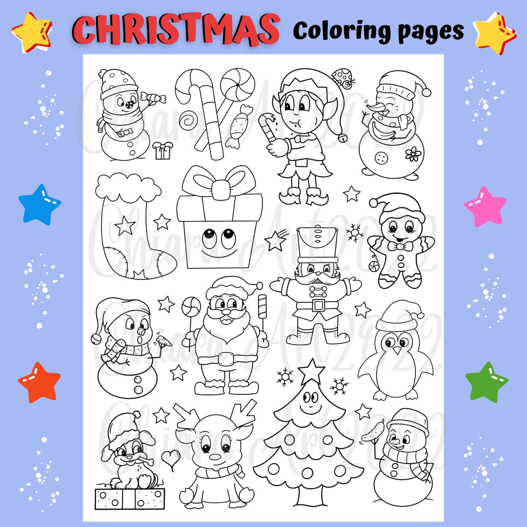 Easy Christmas Doodle Coloring Pages for Kids and Adults, Cute ...