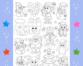 Printable Christmas Doodle Coloring Sheet Ready to Print - Etsy