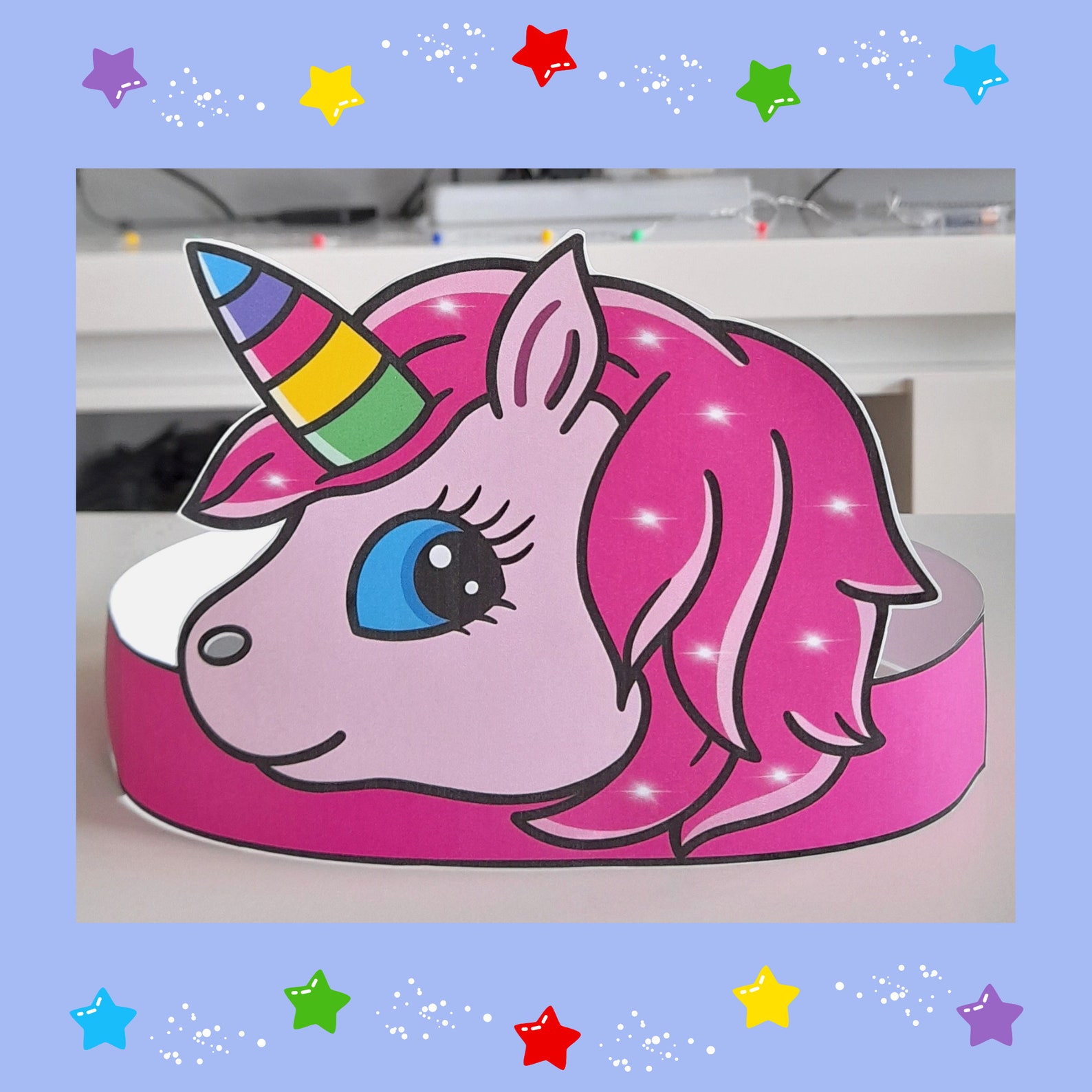 Unicorn Paper Crown for Kids Printable, Unicorn Party Hat Diy Preschool ...