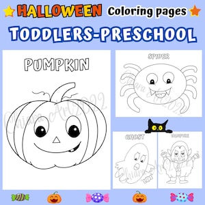 Halloween Coloring Pages for Toddlers and up Printable, Halloween ...