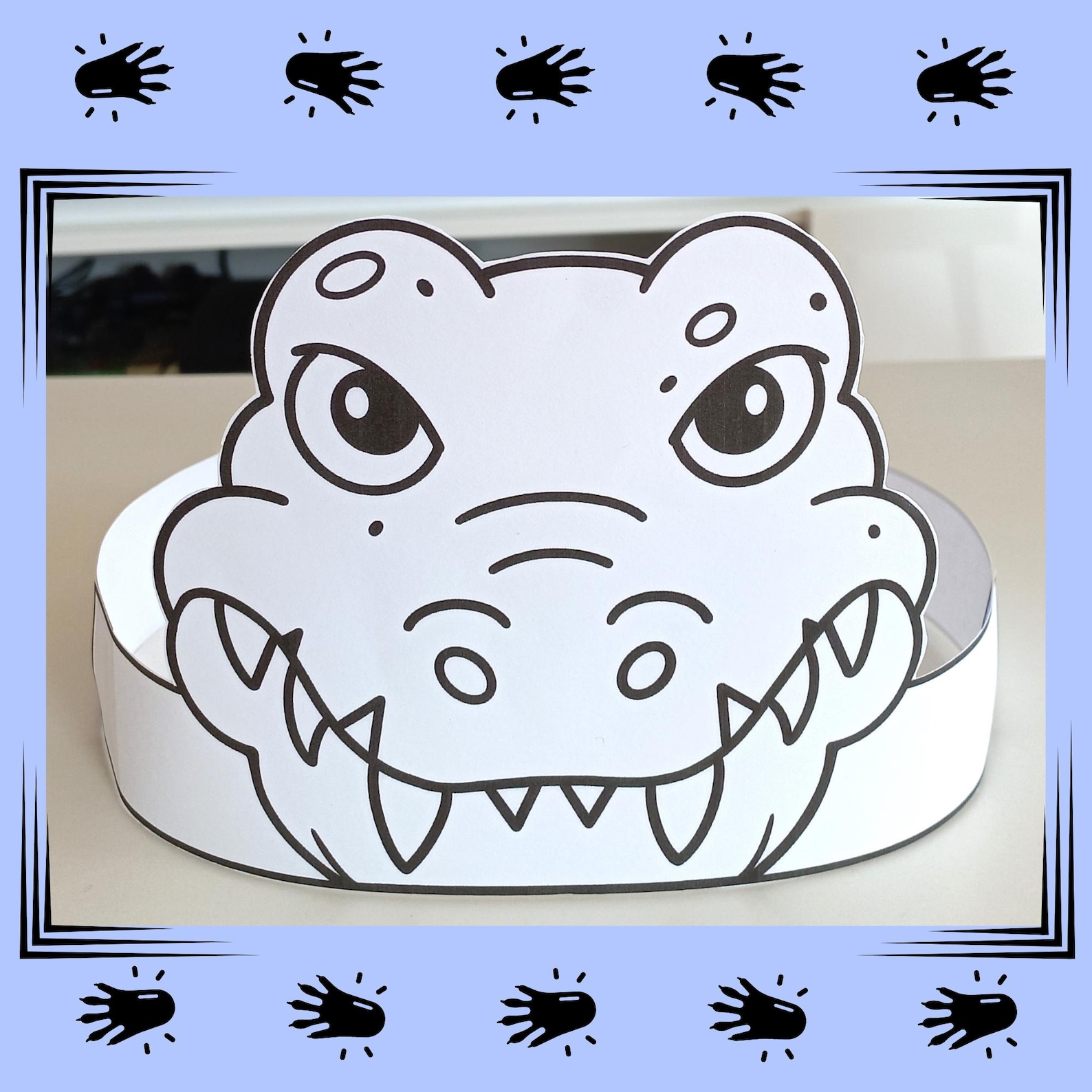 Crocodile Paper Crowns Printable, Alligator Headband, Crocodile Paper ...