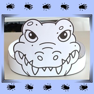 Crocodile Paper Crowns Printable, Alligator Headband, Crocodile Paper ...