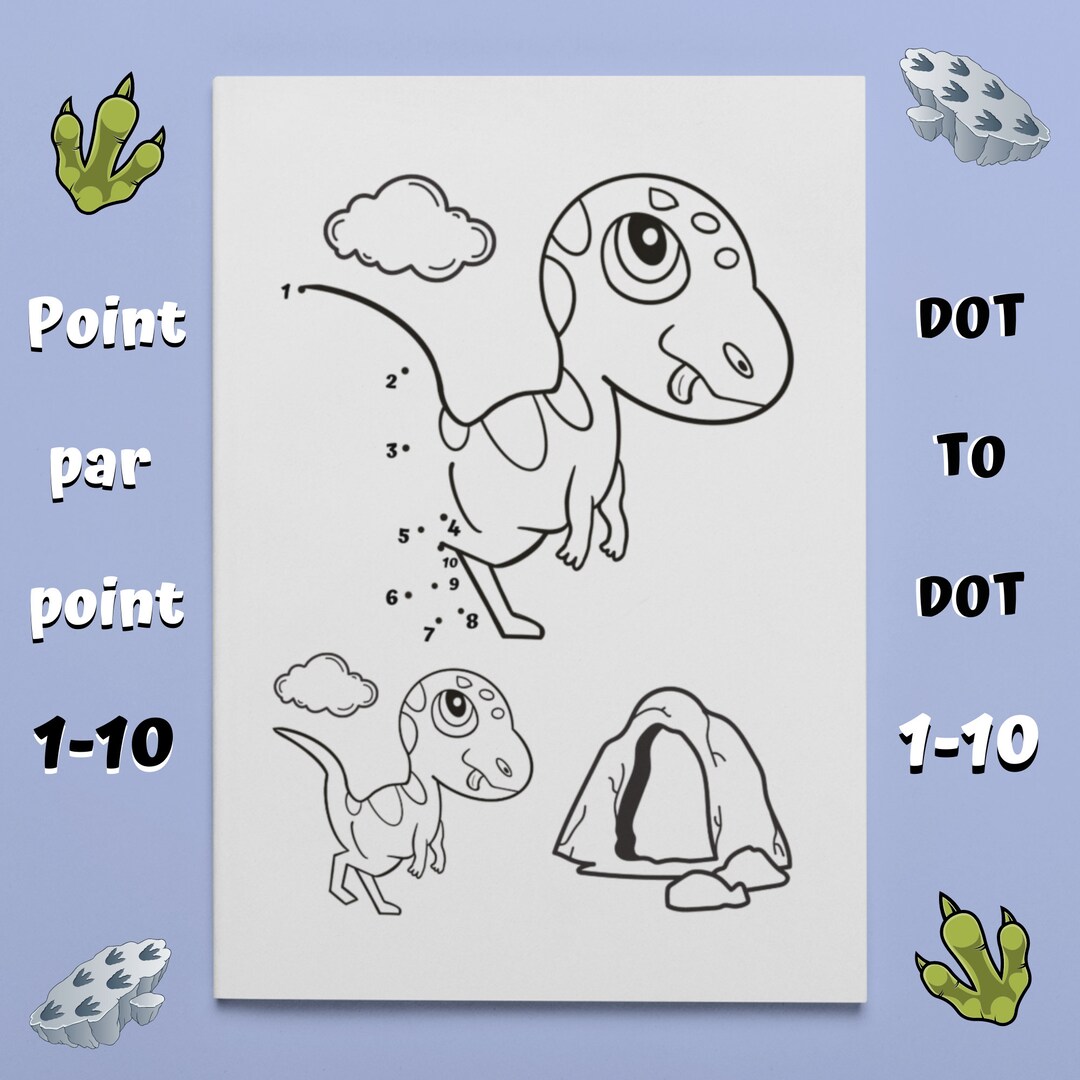 Dinosaur Dot to Dot 1-10, Dot to Dot Preschool, Printable Dinosaur ...