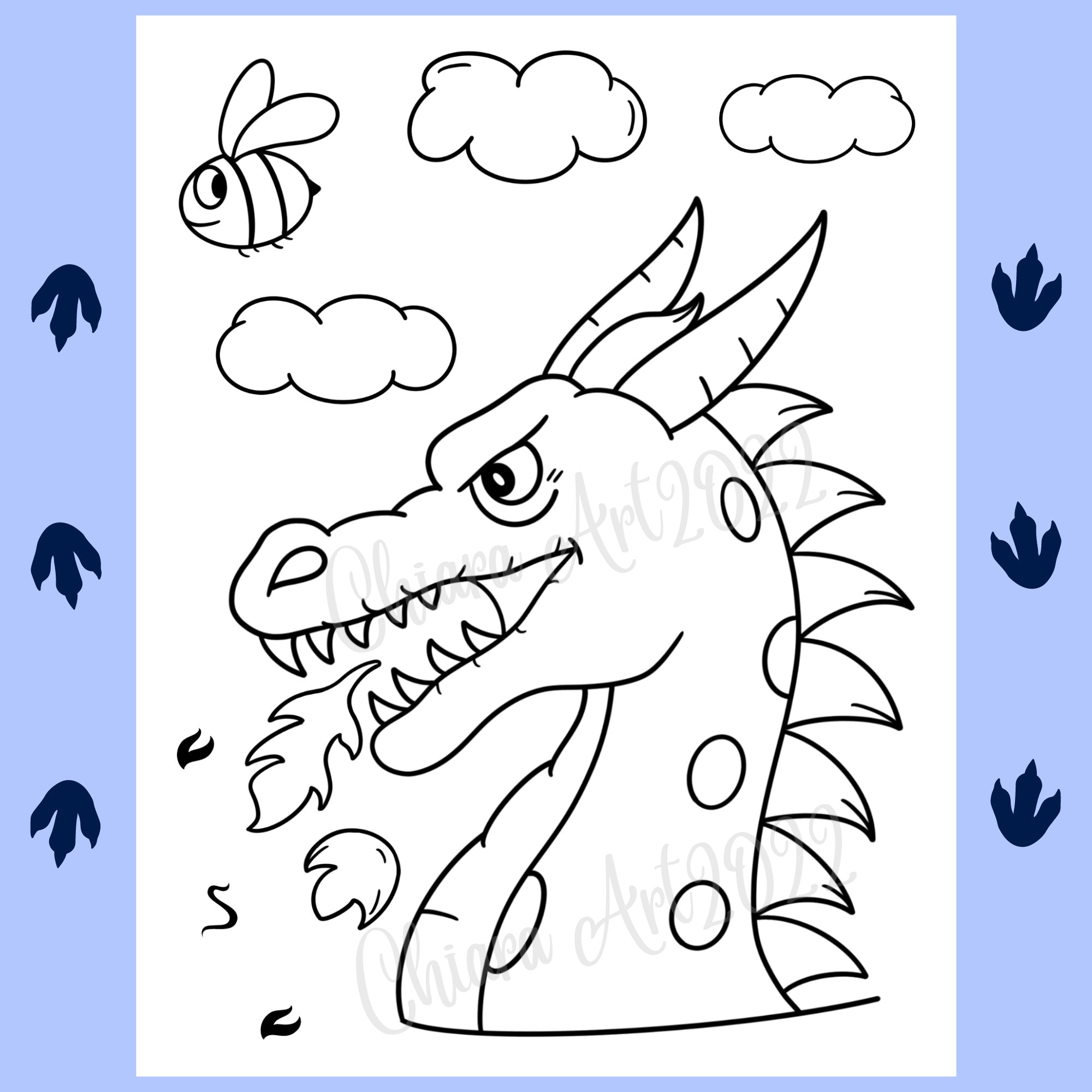 Dragon Coloring Pages for Kids Printable, Cute Dragon Coloring Pages ...