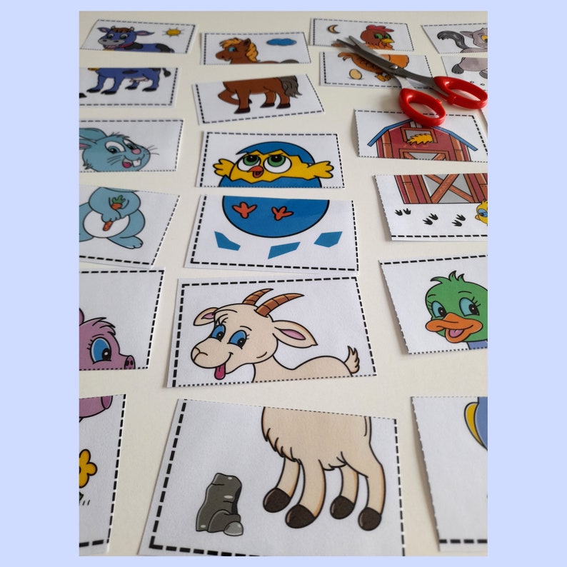 Farm Animal Matching Game Preschool, Farm Activity for Kindergarten ...