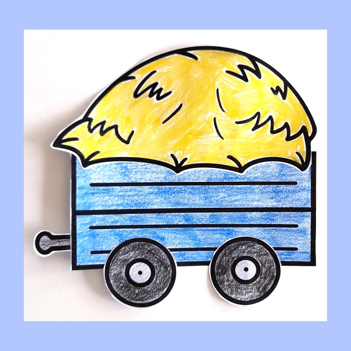 Tractor Cut and Paste Printable, Trailer Hay Craft, Farm Cut Out ...