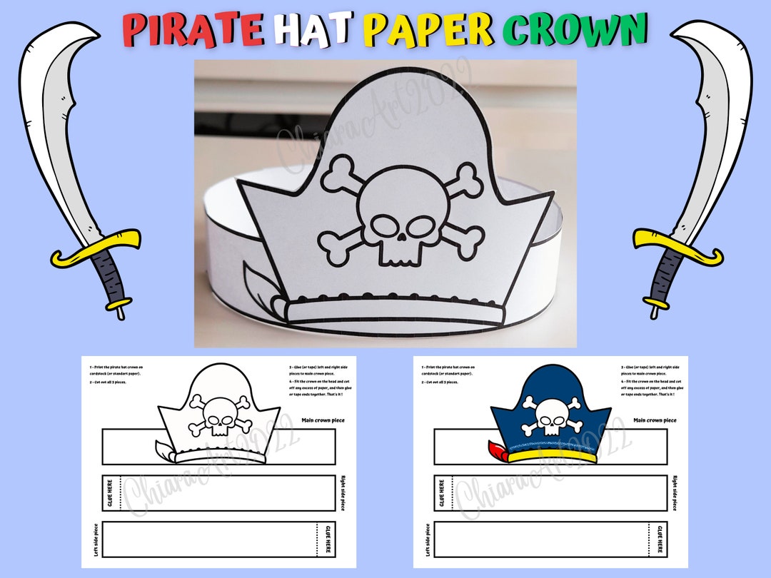 Pirate Hat Paper Crown for Kids Pirate Birthday Decor Pirate - Etsy
