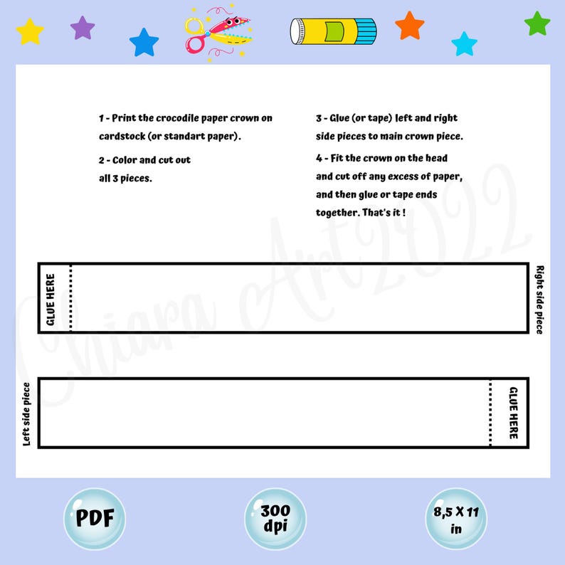 Crocodile Paper Crowns Printable, Alligator Headband, Crocodile Paper ...