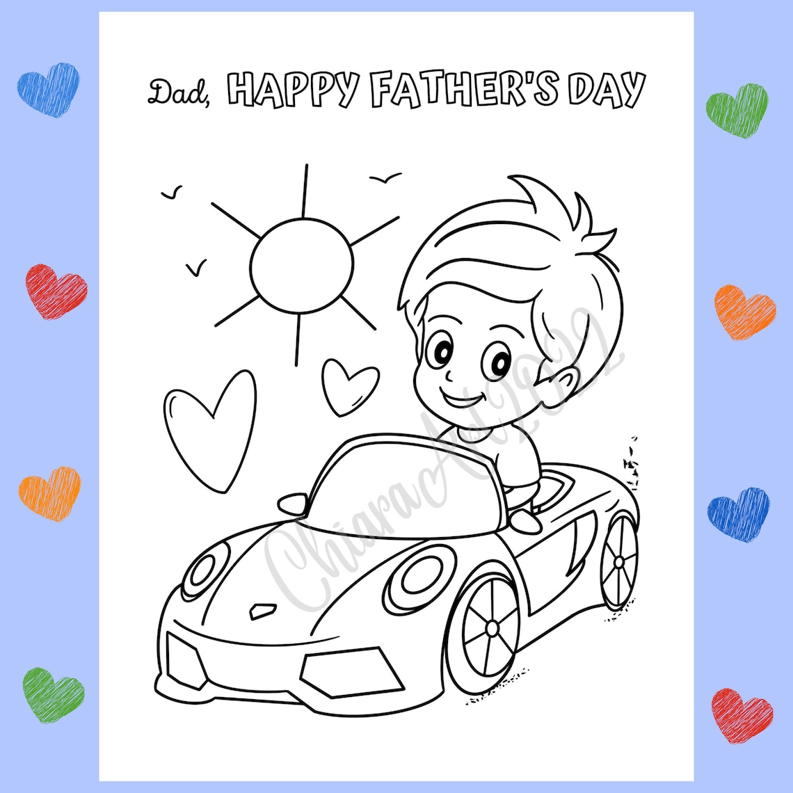 Father's Day Coloring Pages for Kids, Happy Father's Day Printable ...