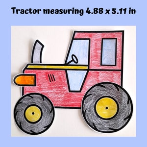 Tractor Cut and Paste Printable, Trailer Hay Craft, Farm Cut Out ...