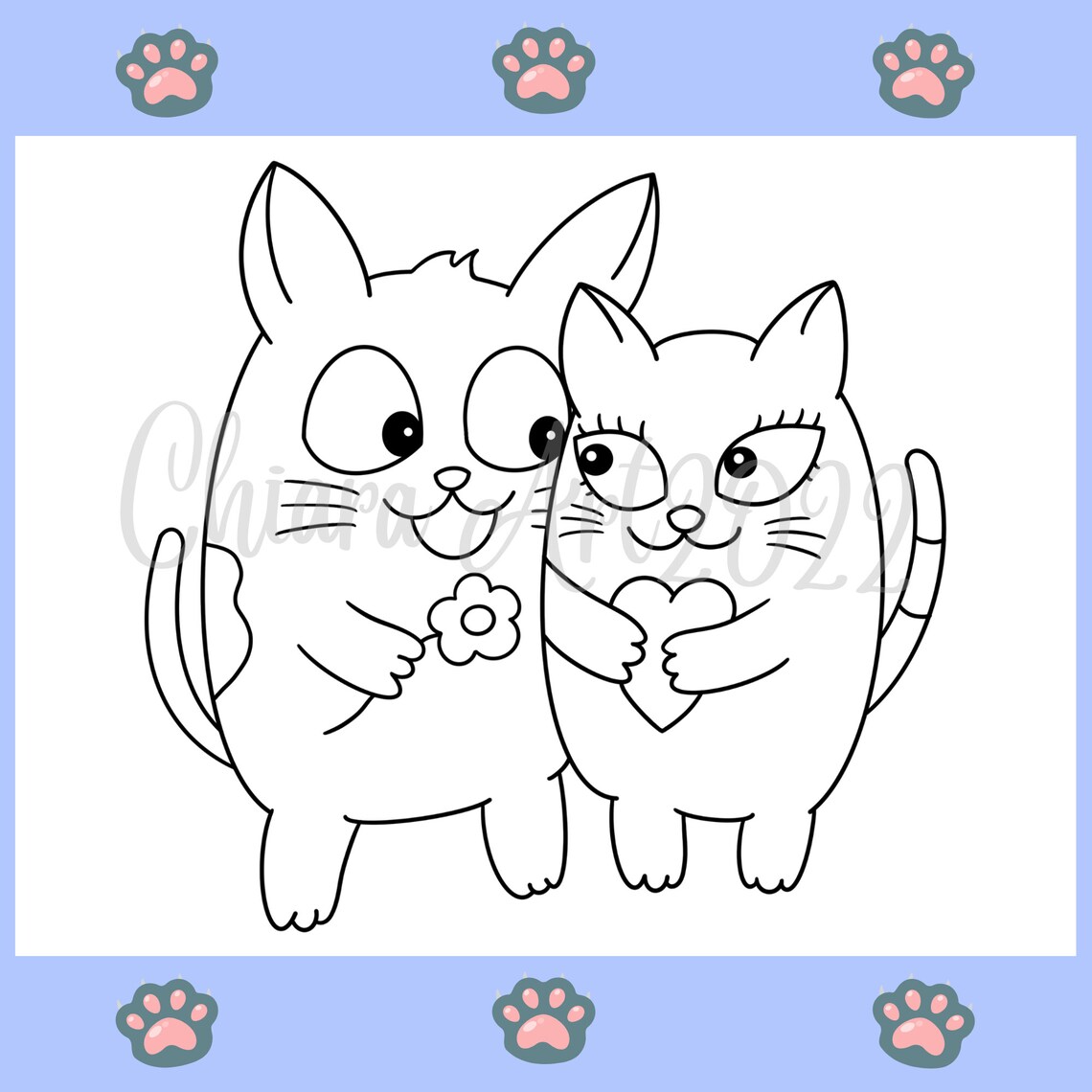 Cat Coloring Pages for Toddlers, Cute Cat Coloring Pages for Preschool ...