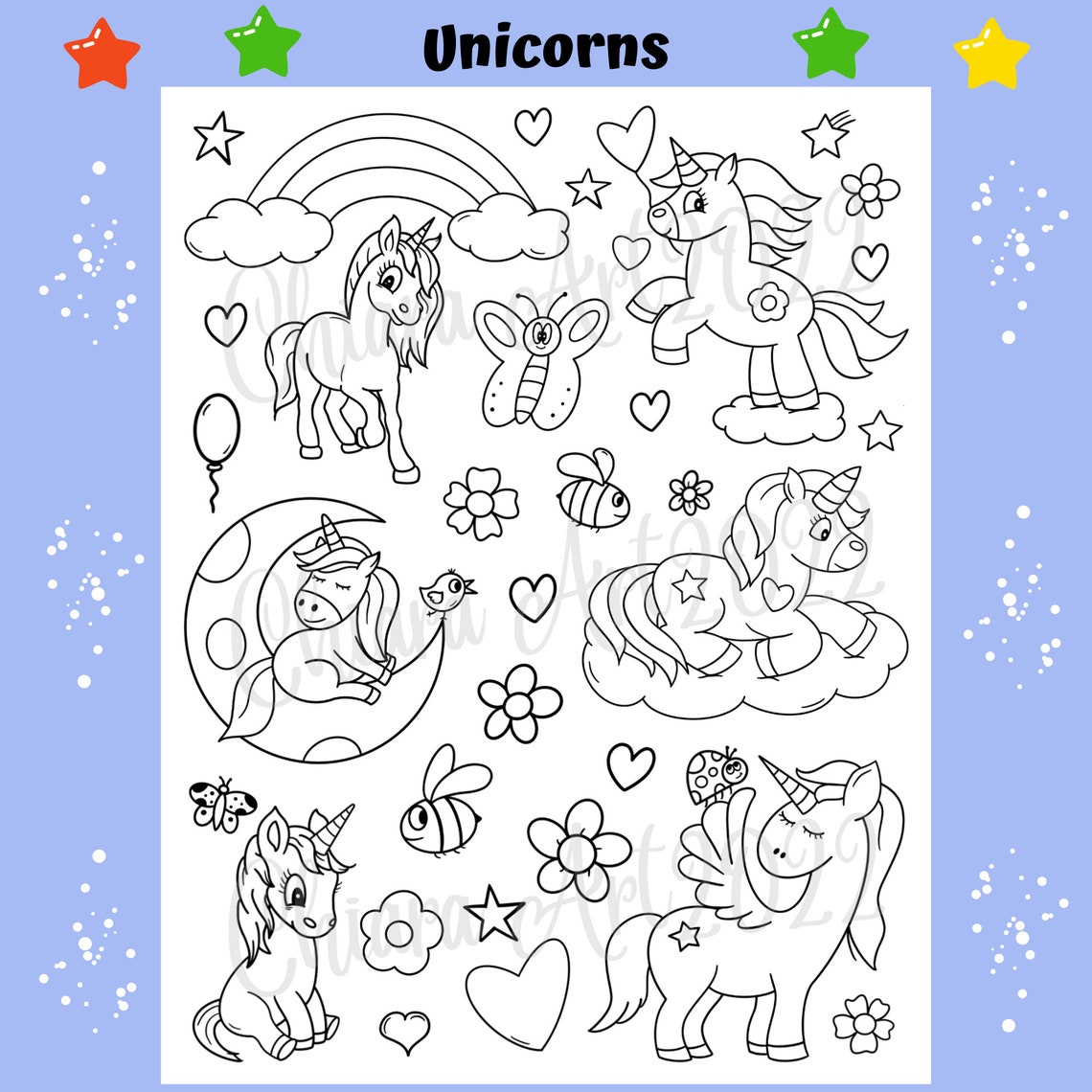 Animal Doodle Coloring Pages for Kids Cute Animal Coloring - Etsy