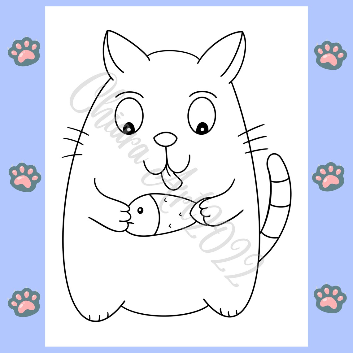 Cat Coloring Pages for Toddlers, Cute Cat Coloring Pages for Preschool ...