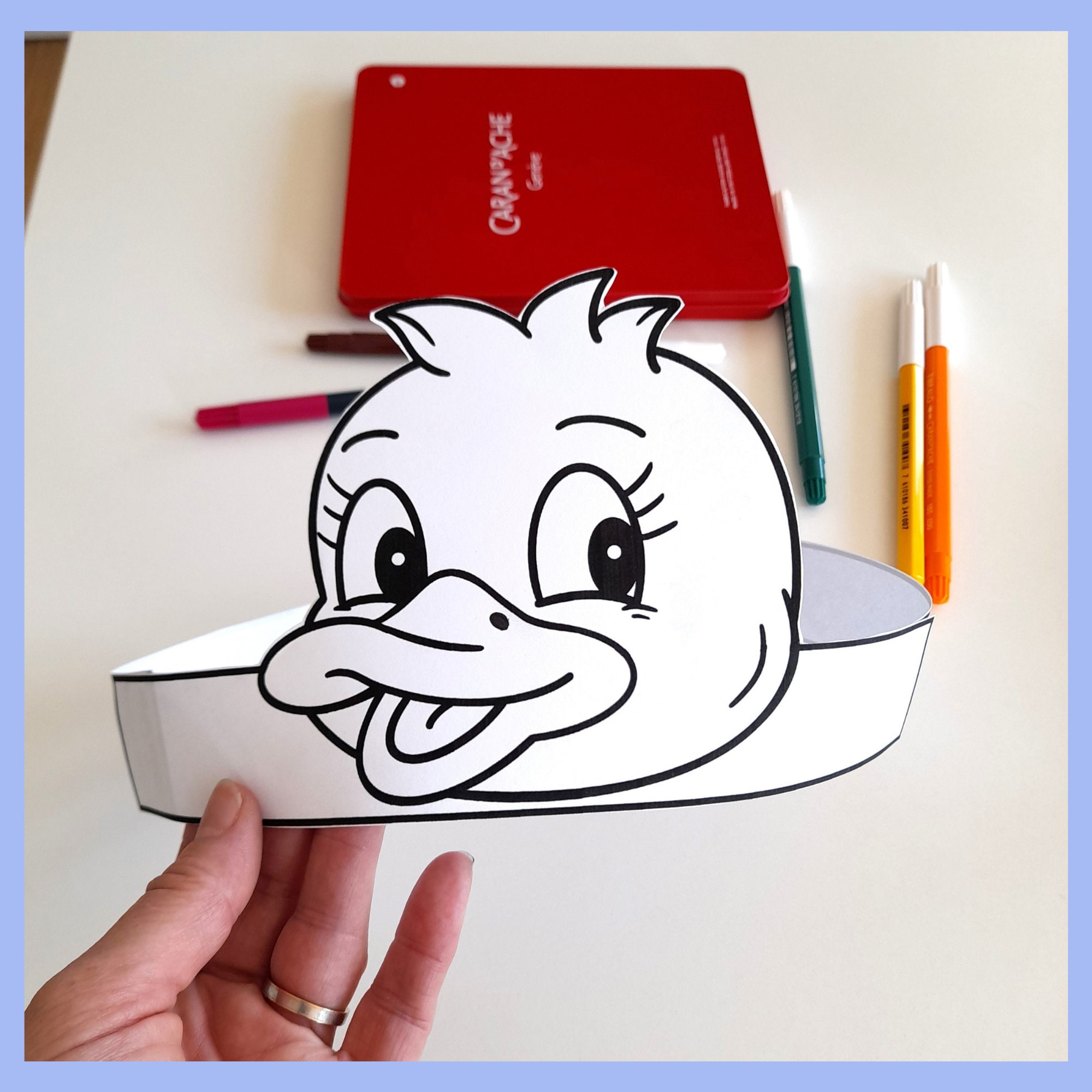 Duck Paper Crown Printable, Happy Duck Headband, Farm Animal Paper ...