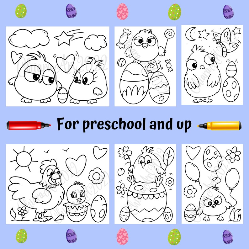Easter Coloring Pages Preschool and Up, Easy Easter Chick Coloring ...