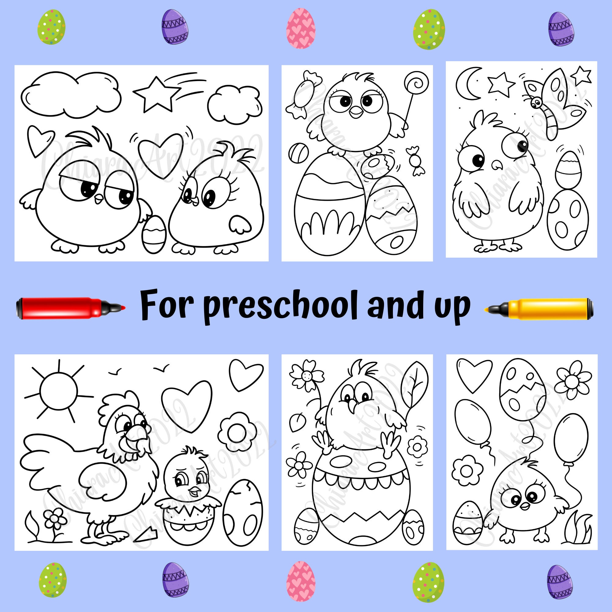 Easter Coloring Pages for Kids Printable, Easter Chick Coloring Page ...