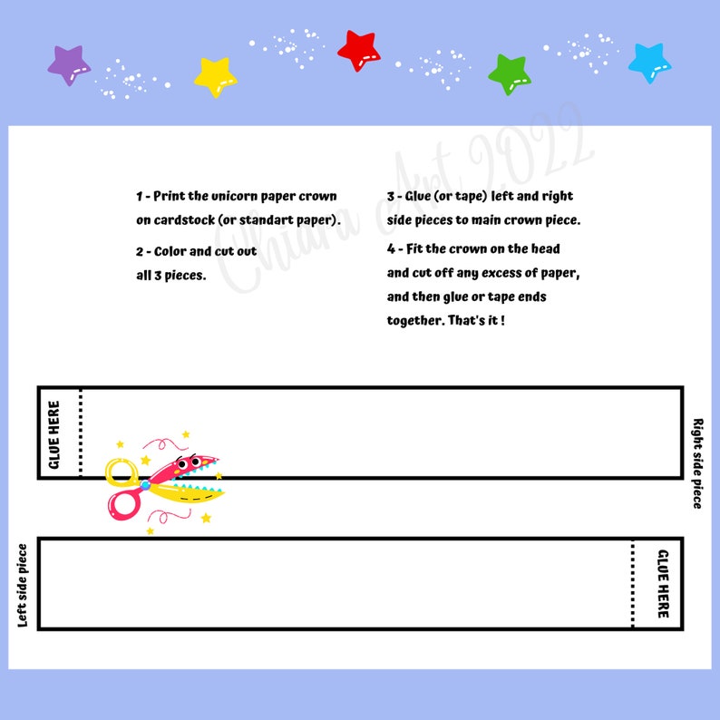 Unicorn Paper Crown for Kids Printable, Unicorn Party Hat Diy Preschool ...