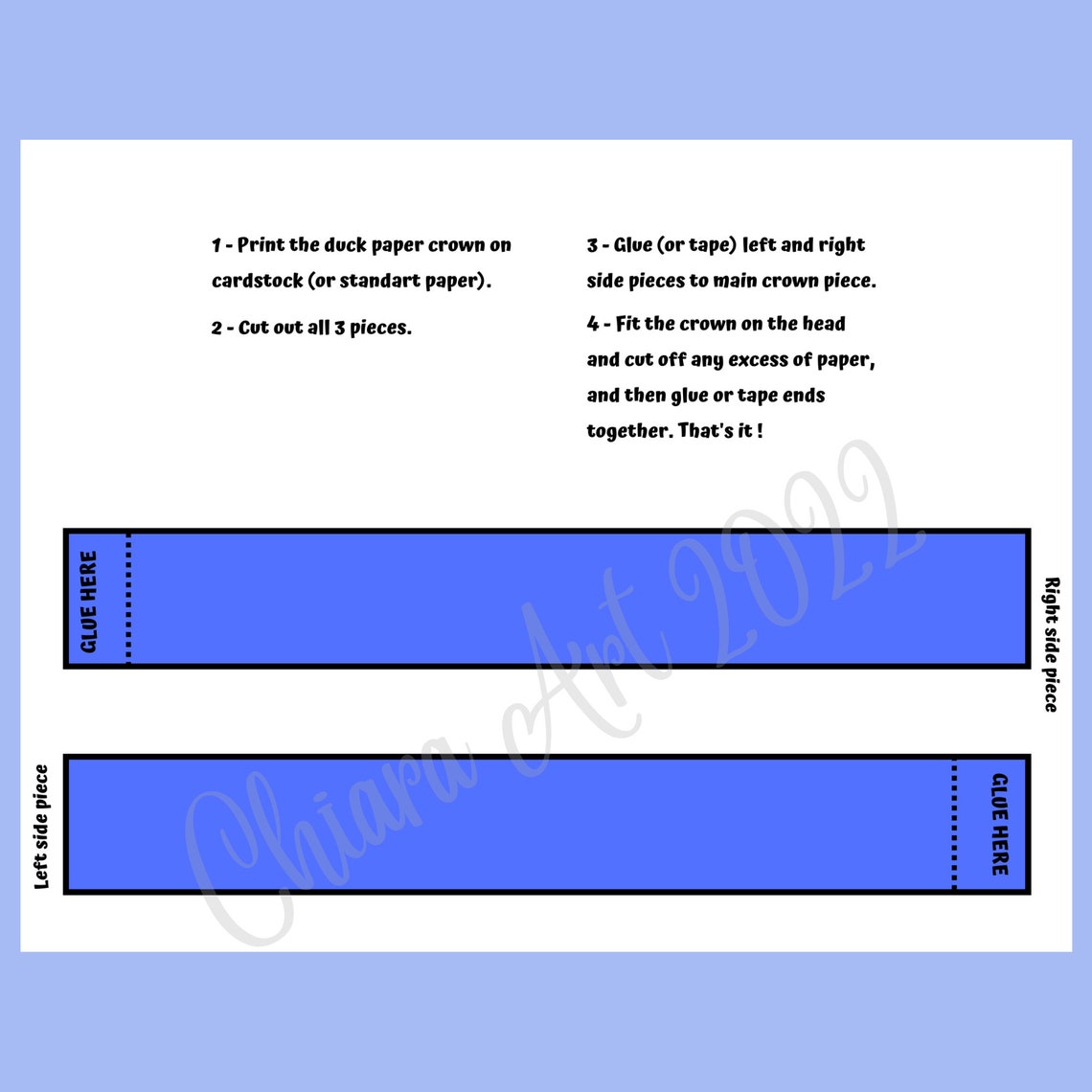 Duck Paper Crown Printable, Happy Duck Headband, Farm Animal Paper ...