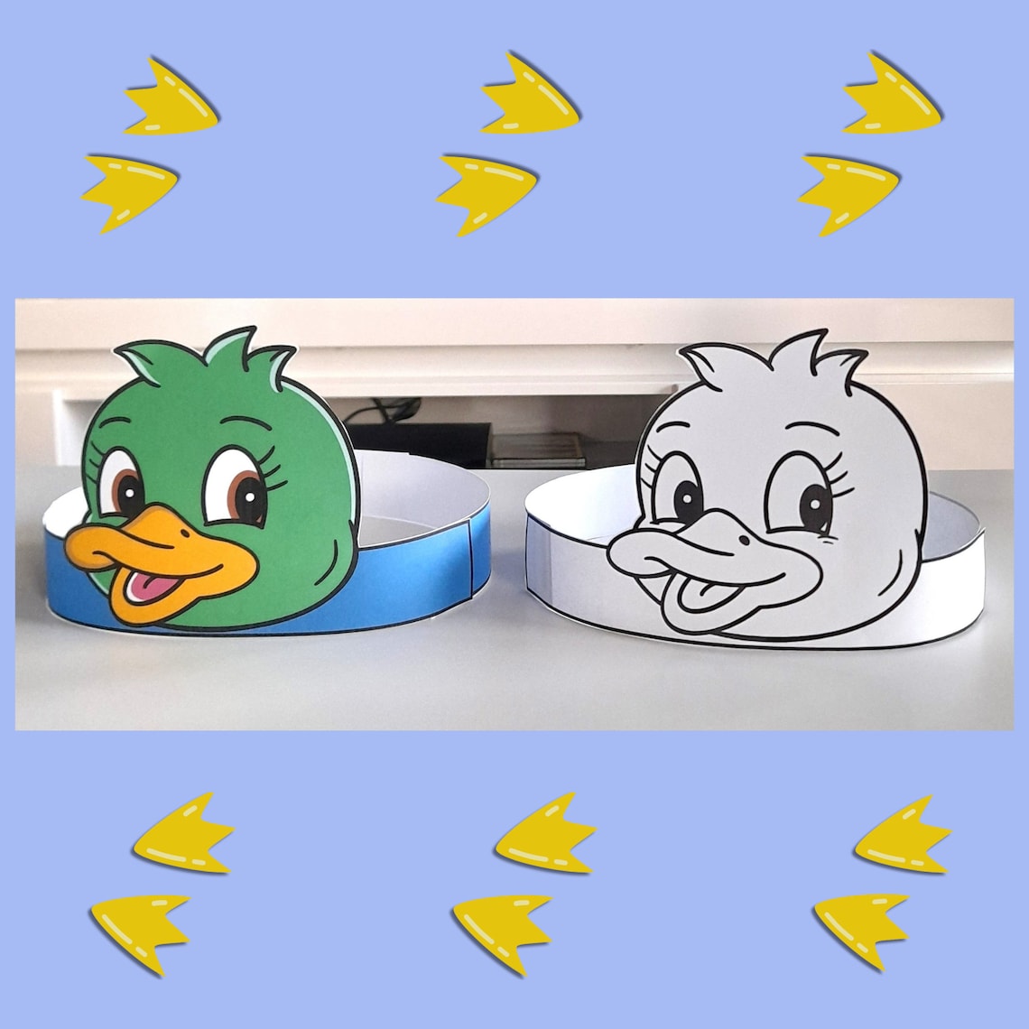 Duck Paper Crown Printable, Happy Duck Headband, Farm Animal Paper ...