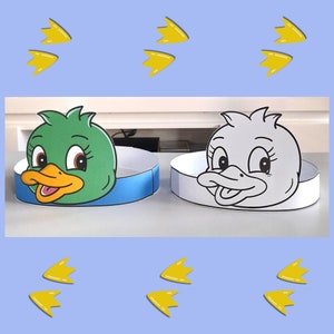 Duck Paper Crown Printable, Happy Duck Headband, Farm Animal Paper ...