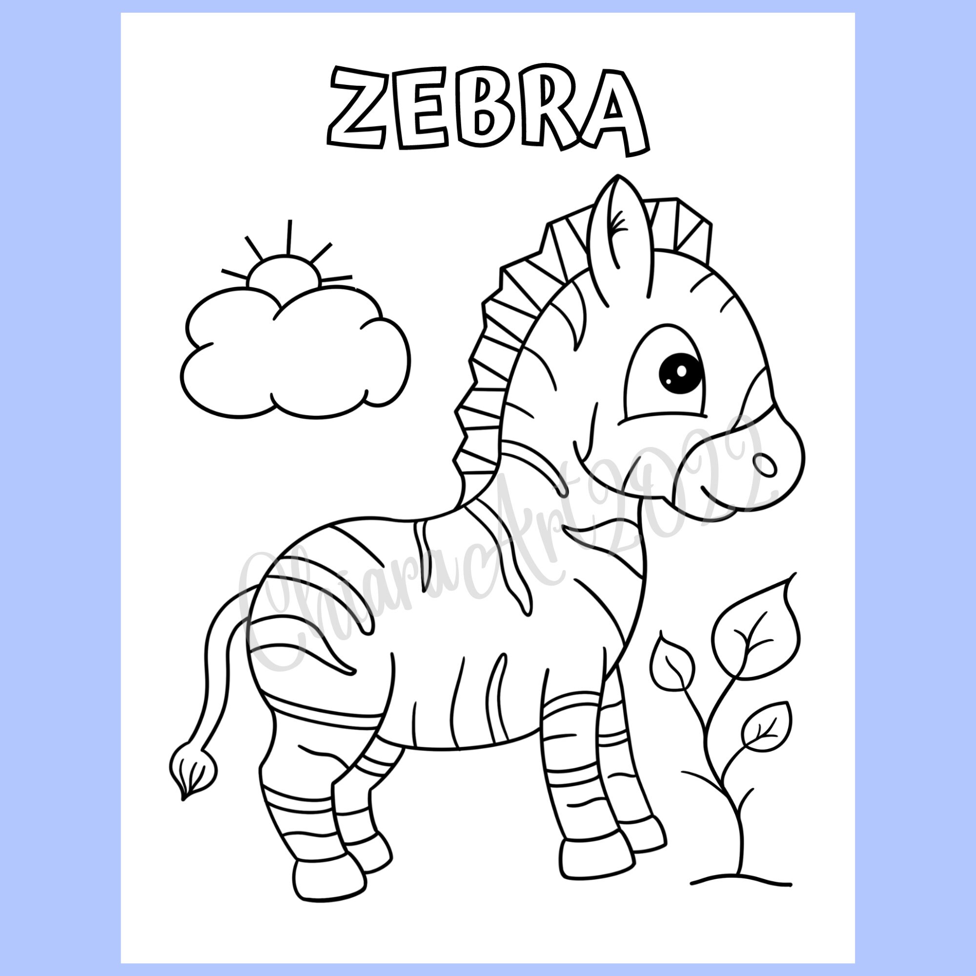 Safari Animal Coloring Pages for Kids Printable, Jungle Theme Birthday ...