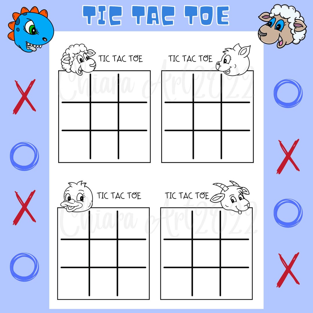 Tic Tac Toe Game Printable, Farm Animal Tic Tac Toe Preschool & Up ...