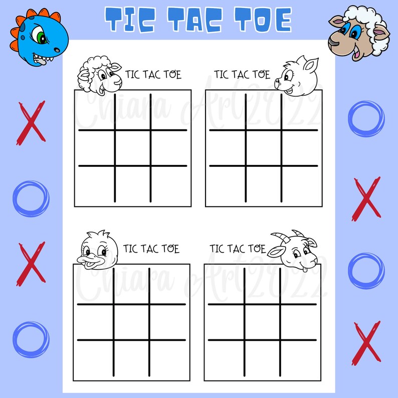 Tic Tac Toe Game Printable, Farm Animal Tic Tac Toe Preschool & Up ...