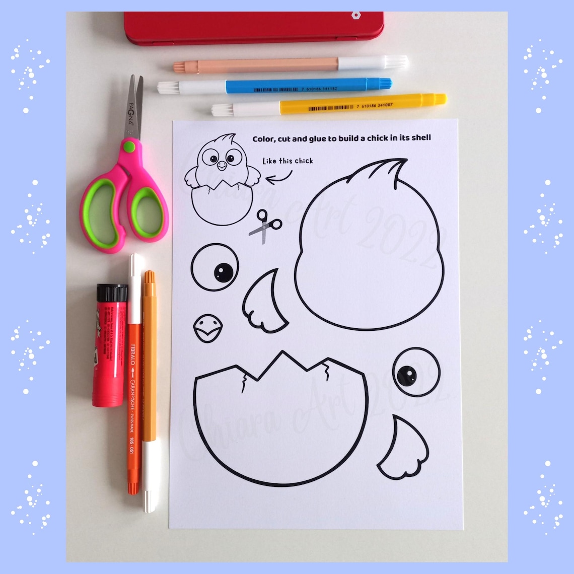 Chick Cut and Paste Printable, Build a Chick in Its Eggshell Preschool ...