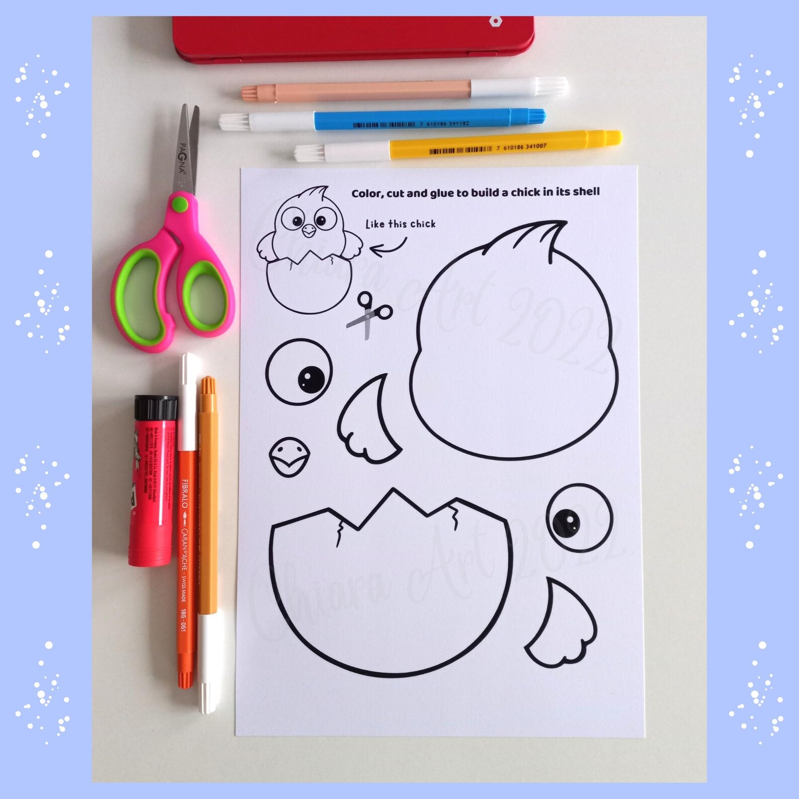 Chick Cut and Paste Printable, Build a Chick in Its Eggshell Preschool ...